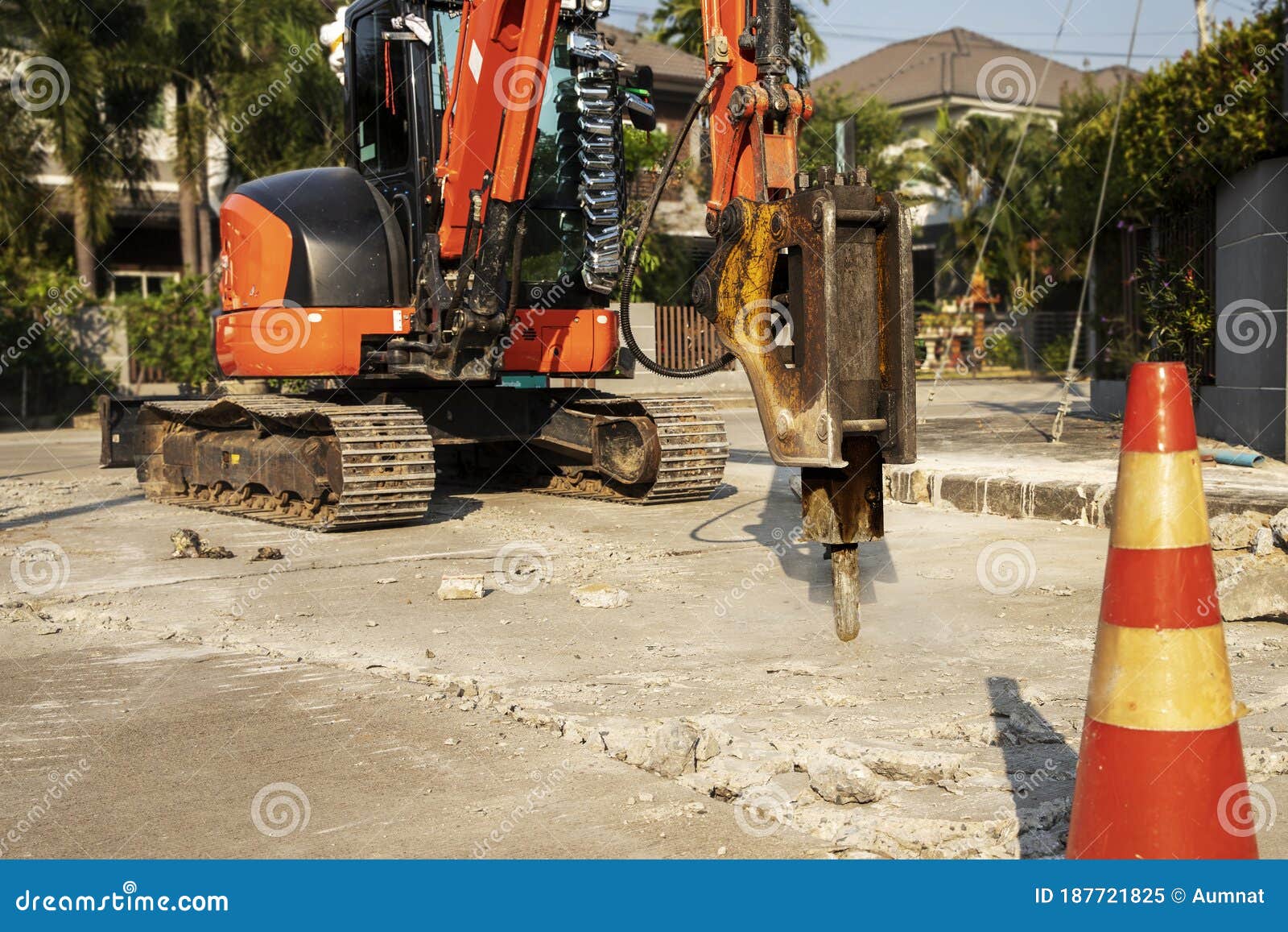 Drilling Car Machine Working on Road Stock Image - Image of demolition ...