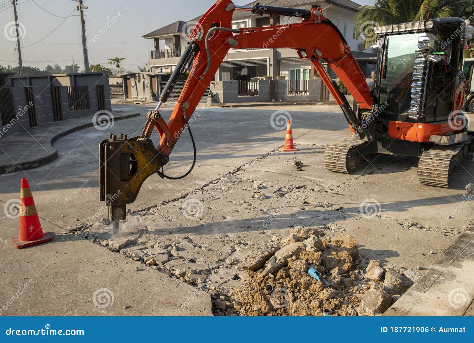 Drilling Car Machine Working on Road Stock Photo - Image of drill ...