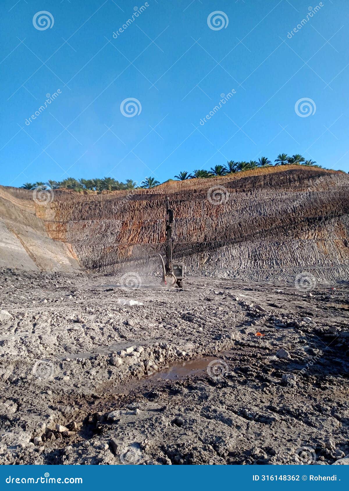 Drilling at Coal Mine Sites Using Heavy Equipment. Stock Photo - Image ...
