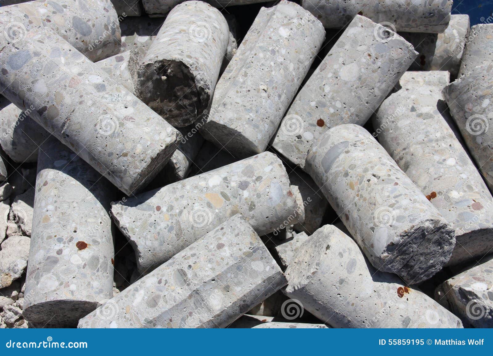 Concrete Cores Close-up. The Result Of The Concrete Core Drilling ...
