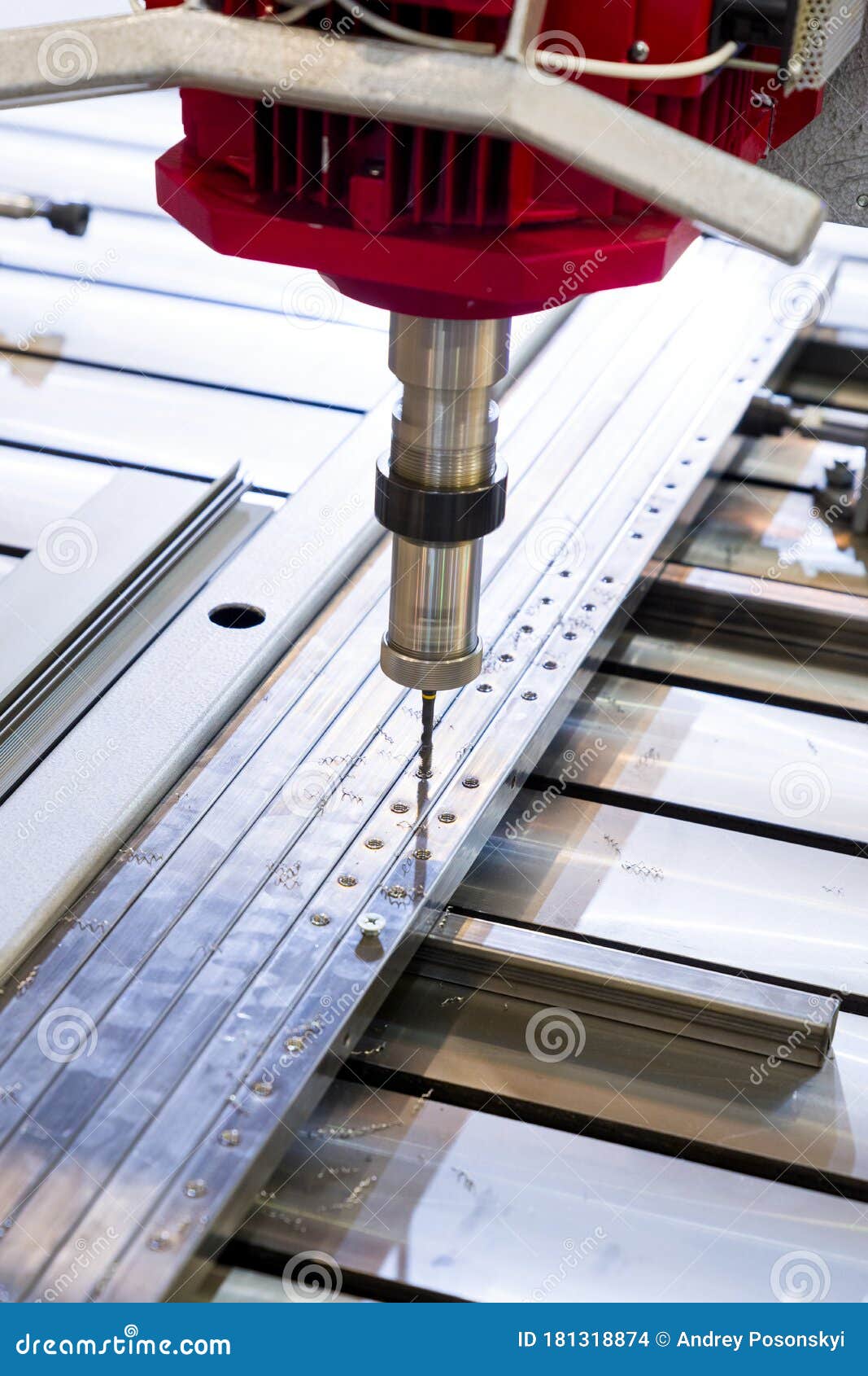 Drilling of Holes in the Machining Stock Photo - Image of milling ...