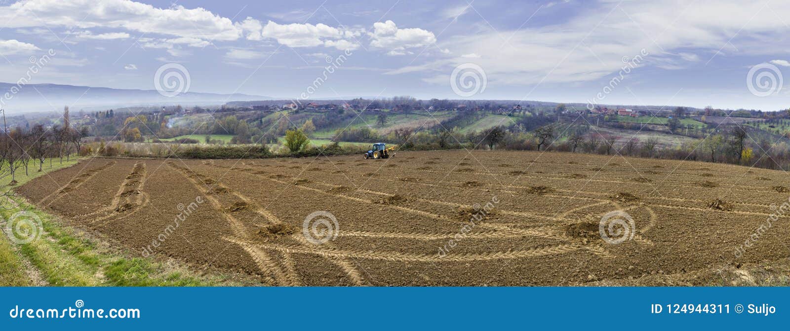 Drilling Holes with Tractor Stock Image - Image of orchard, bore: 124944311