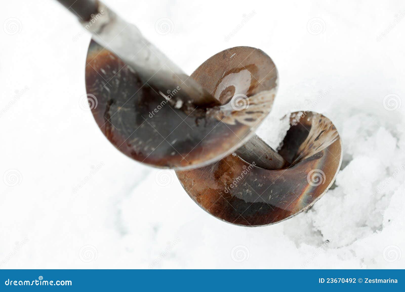 Drilling ice hole stock photo. Image of hole, nature - 23670492