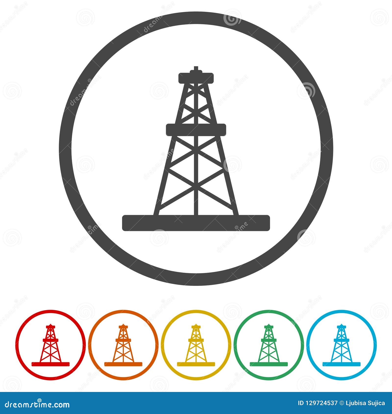 Drilling Rig Icon. 3D Model Of Onshore Drilling For Oil And Gas ...