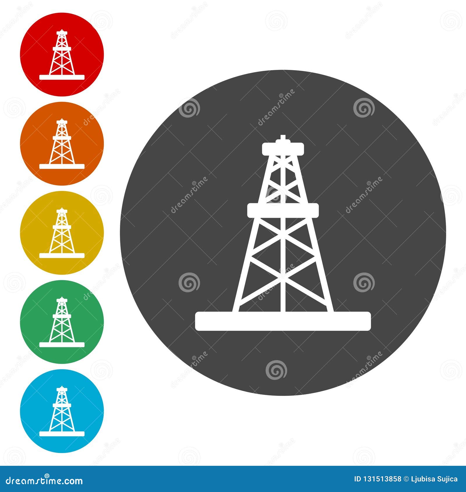 Drilling Rig Icon. 3D Model Of Onshore Drilling For Oil And Gas ...