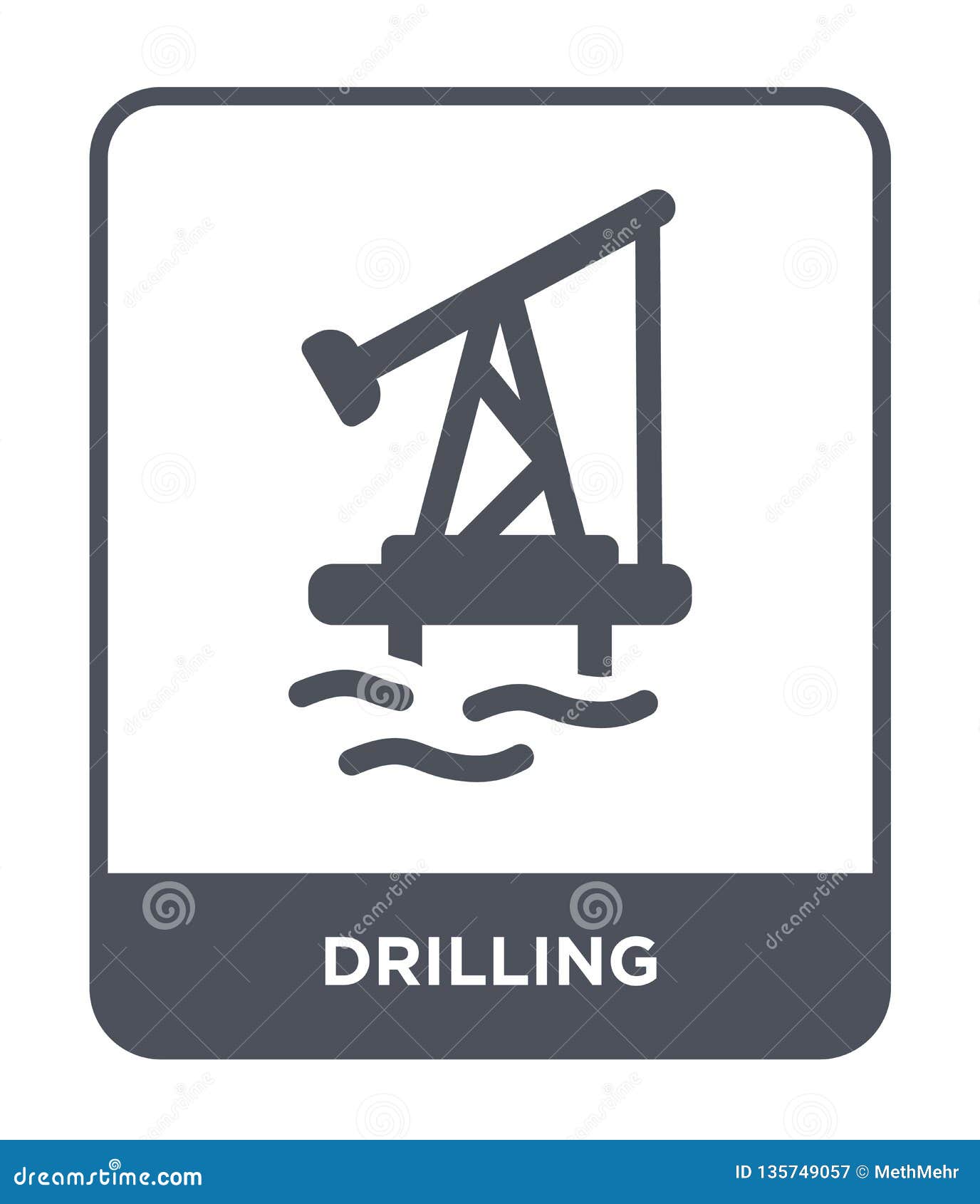 Drilling Icon in Trendy Design Style. Drilling Icon Isolated on White ...