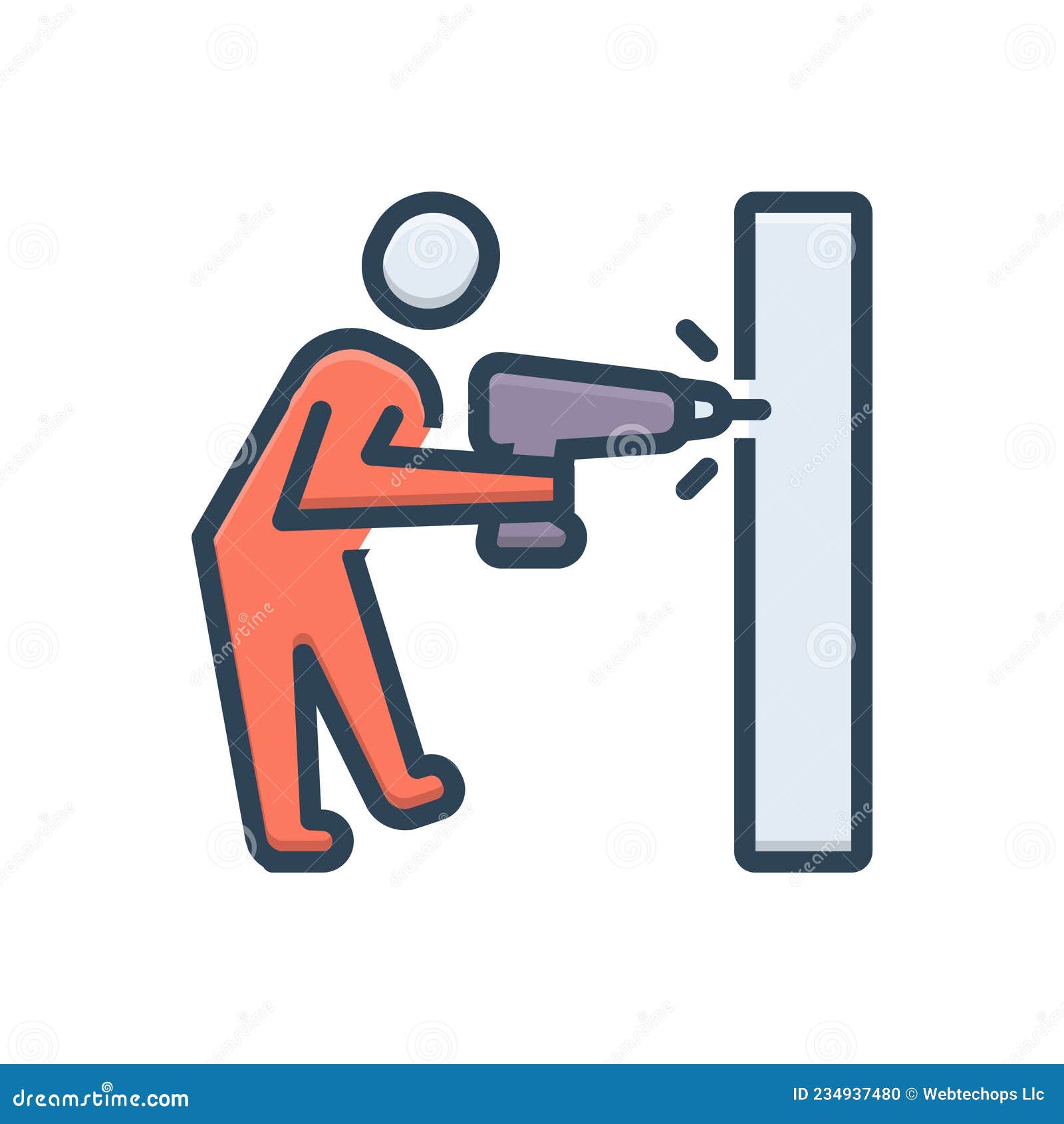 Color Illustration Icon for Drilling, Work and Drill Stock Illustration ...