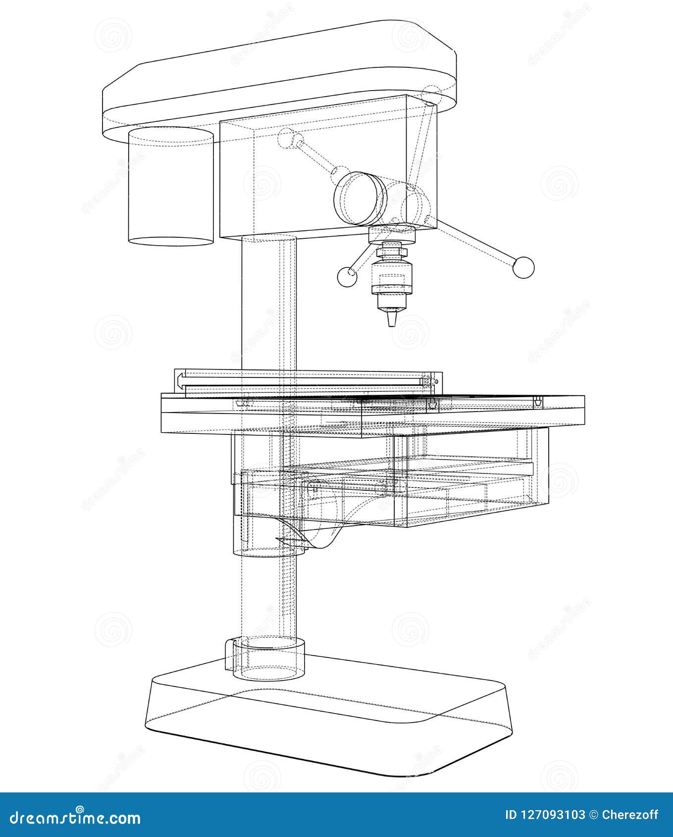 Drilling machine concept stock vector. Illustration of draw - 127093103