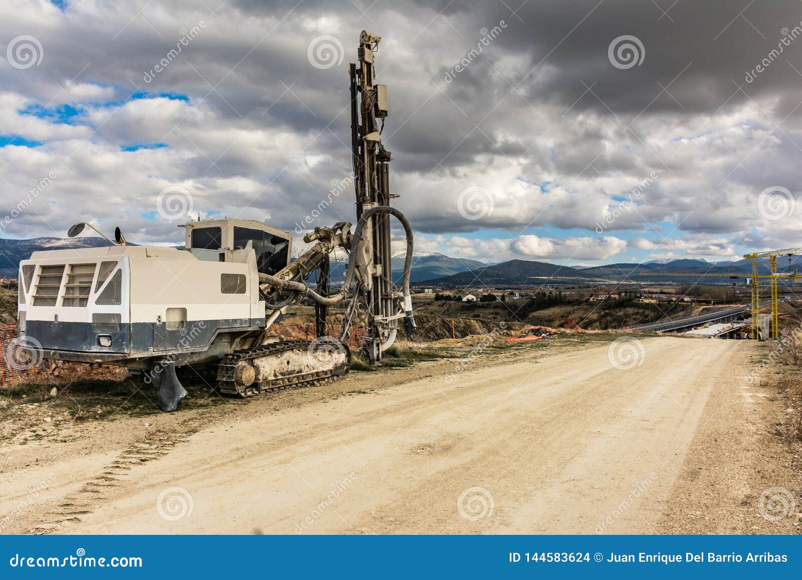 Drilling Machine in a Construction Site Stock Photo - Image of nature ...