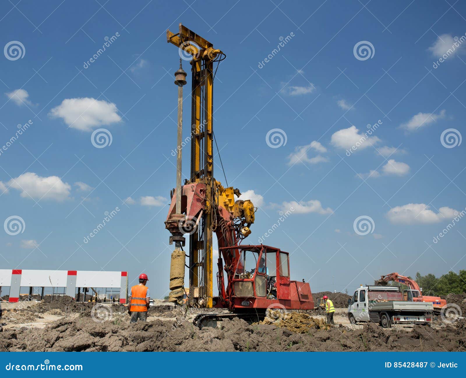Drilling Machine at Construction Site Editorial Photography - Image of ...