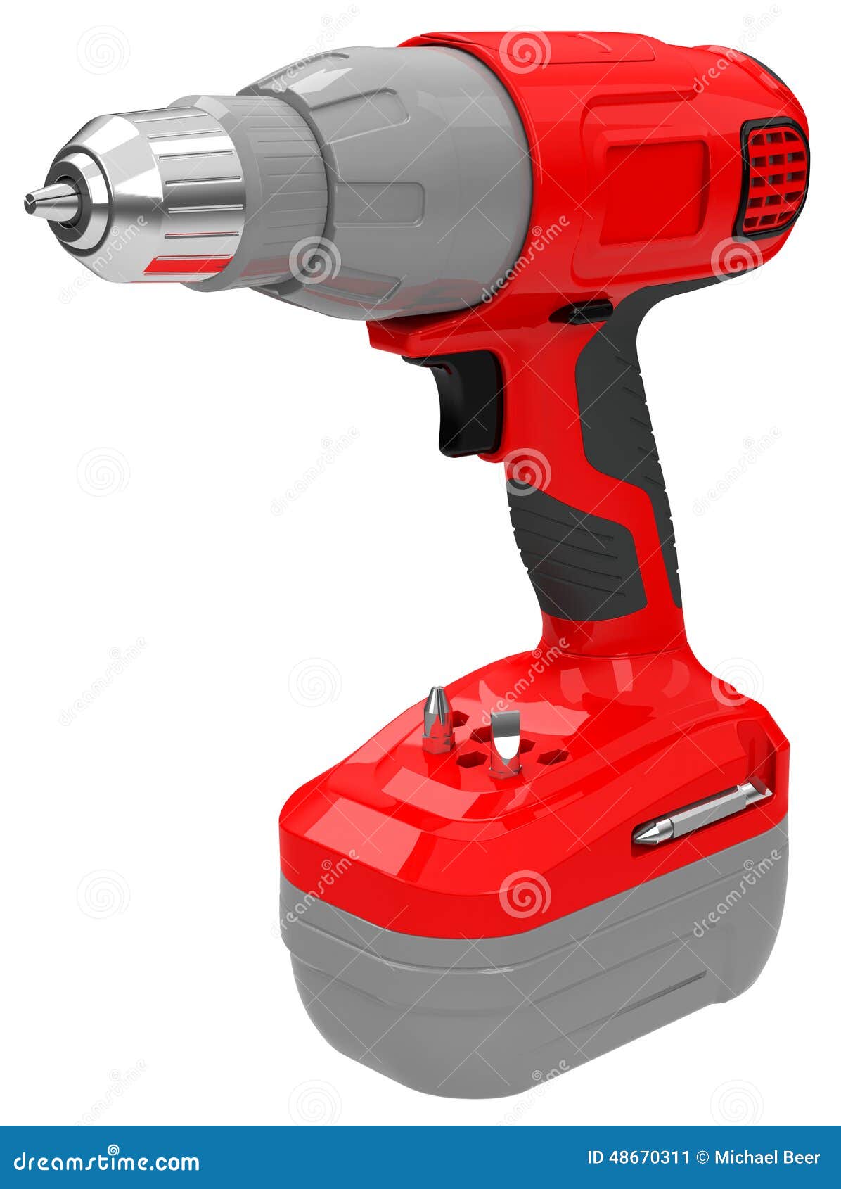 Drilling Machine Realistic Gradient Background Cartoon Vector ...