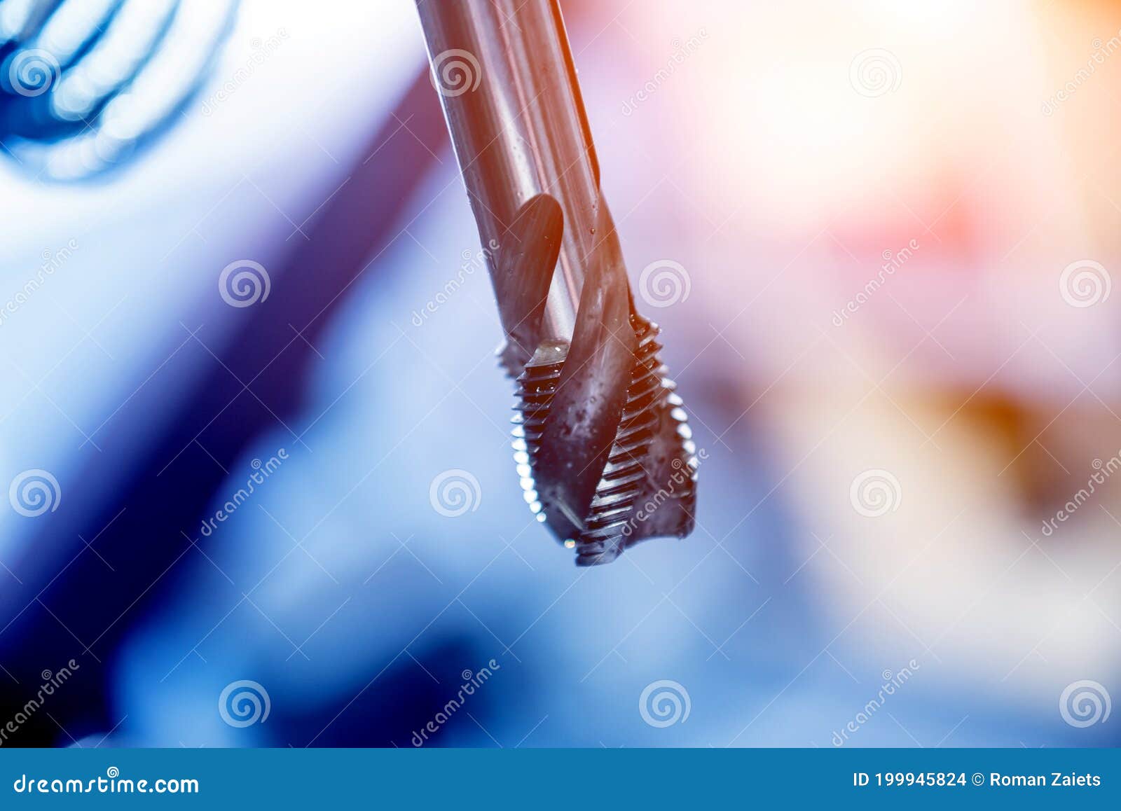 Drilling Machine with Drill Bit for Tapping. Stock Photo - Image of ...