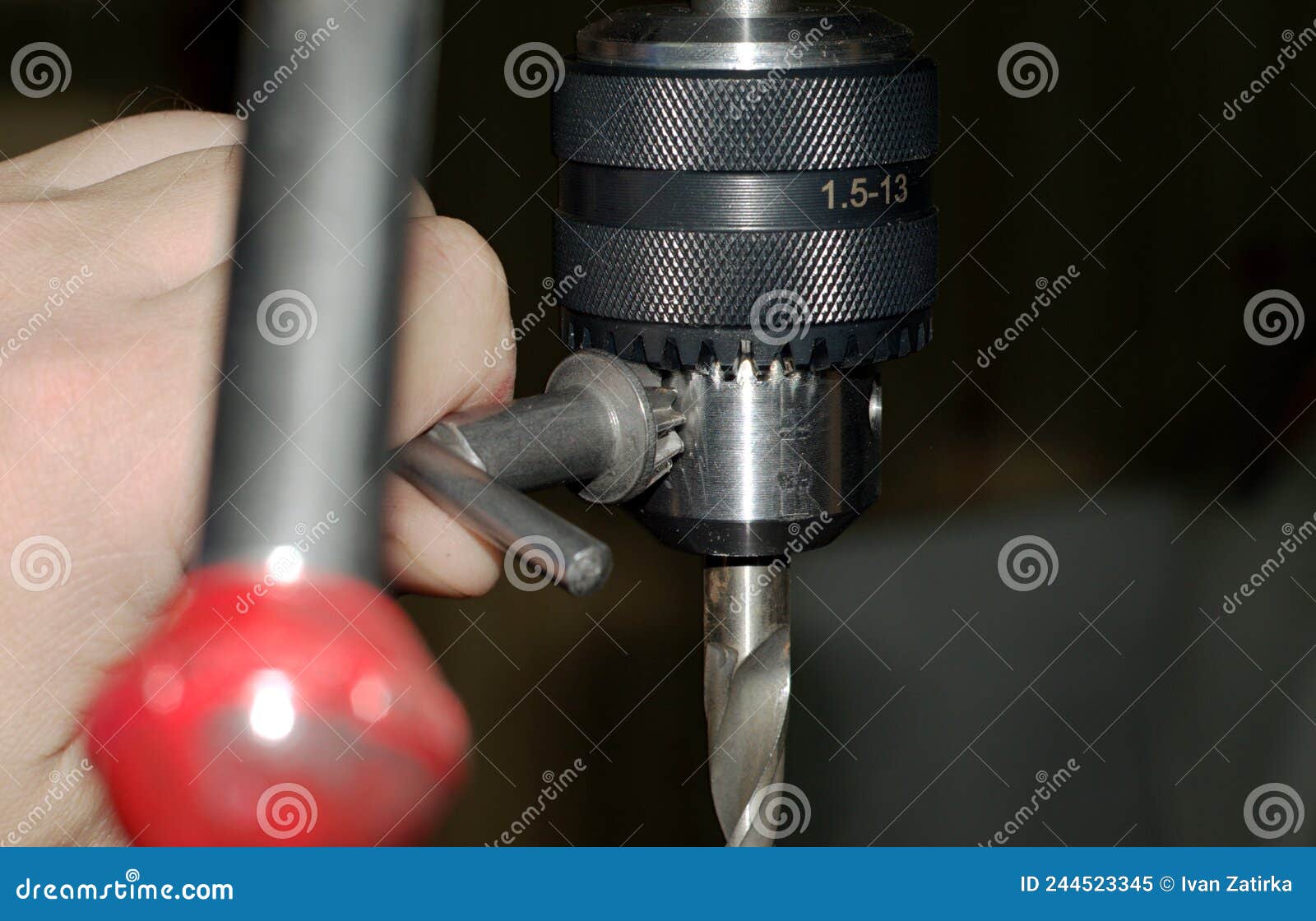 Drilling Machine with Fixed Drill. Stock Image - Image of drill ...