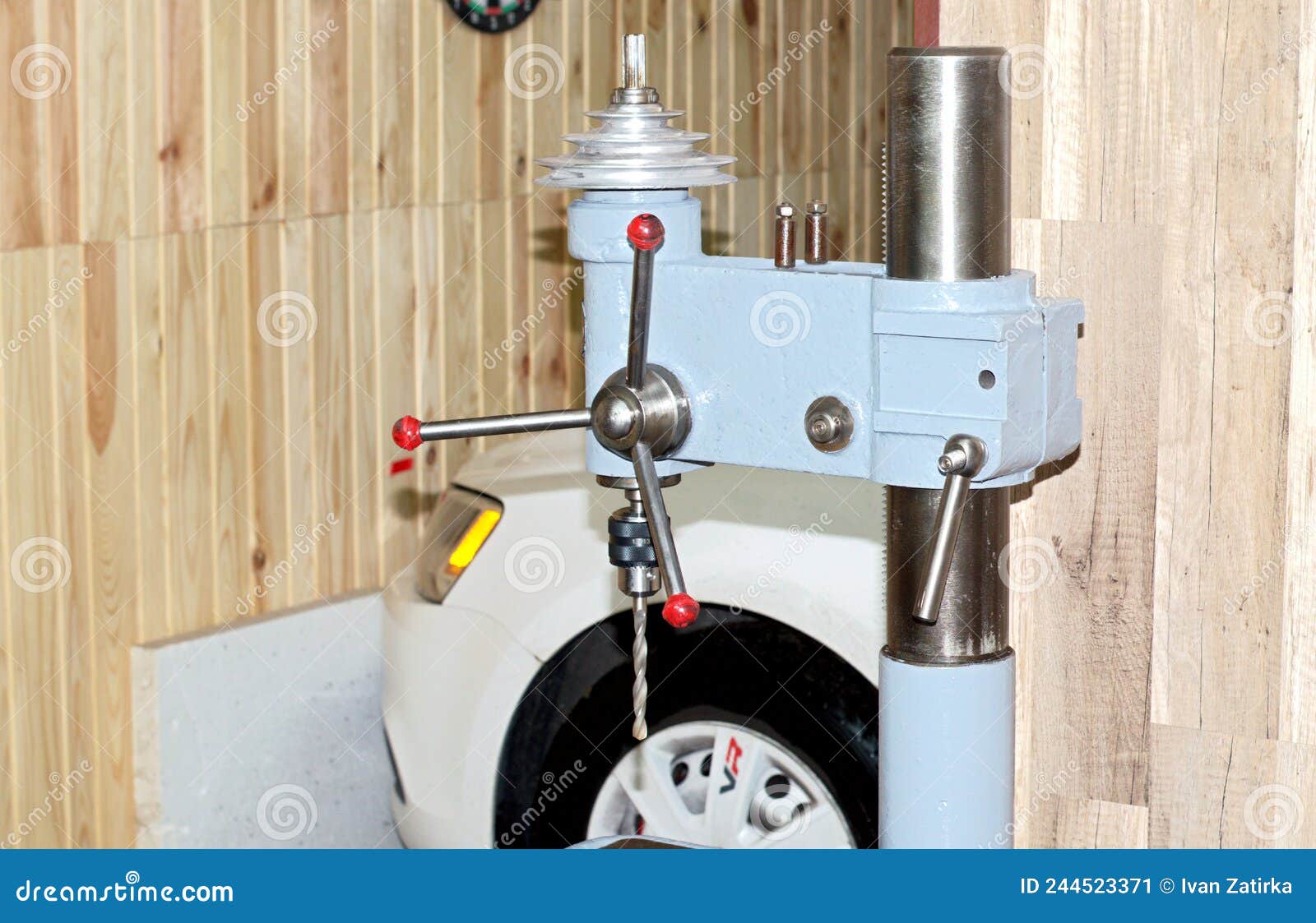 Drilling Machine with Fixed Drill. Stock Image - Image of work, machine ...