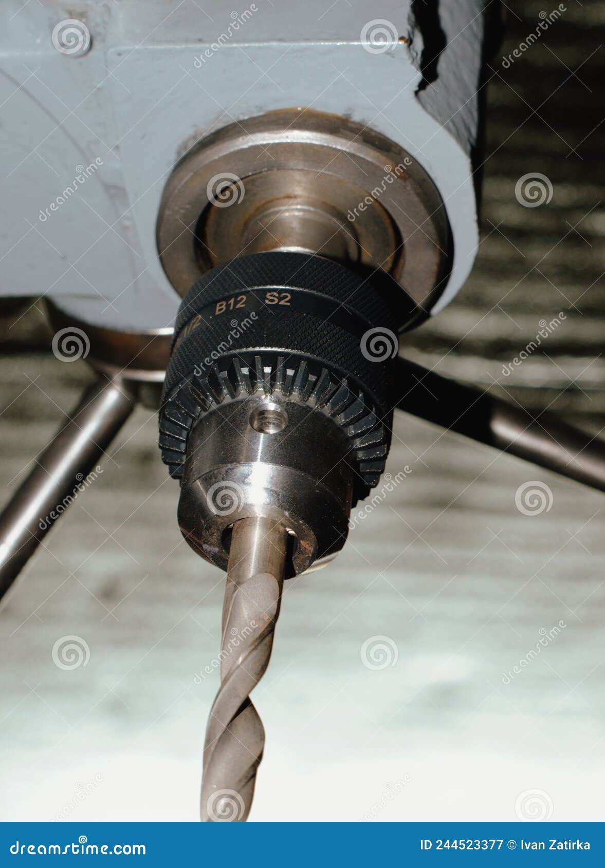 Drilling Machine with Fixed Drill. Stock Image - Image of machine ...