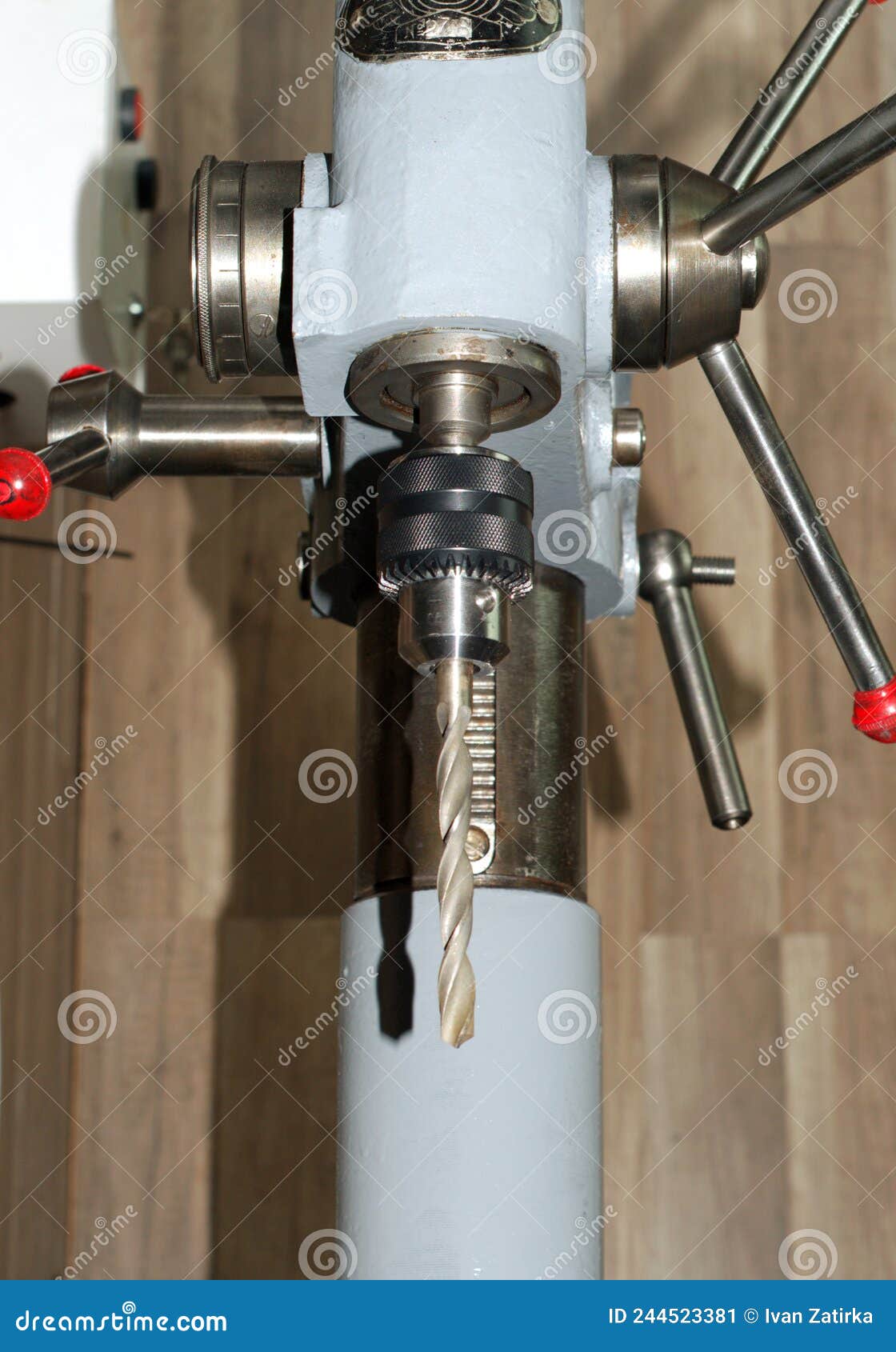 Drilling Machine with Fixed Drill. Stock Image - Image of drilling ...