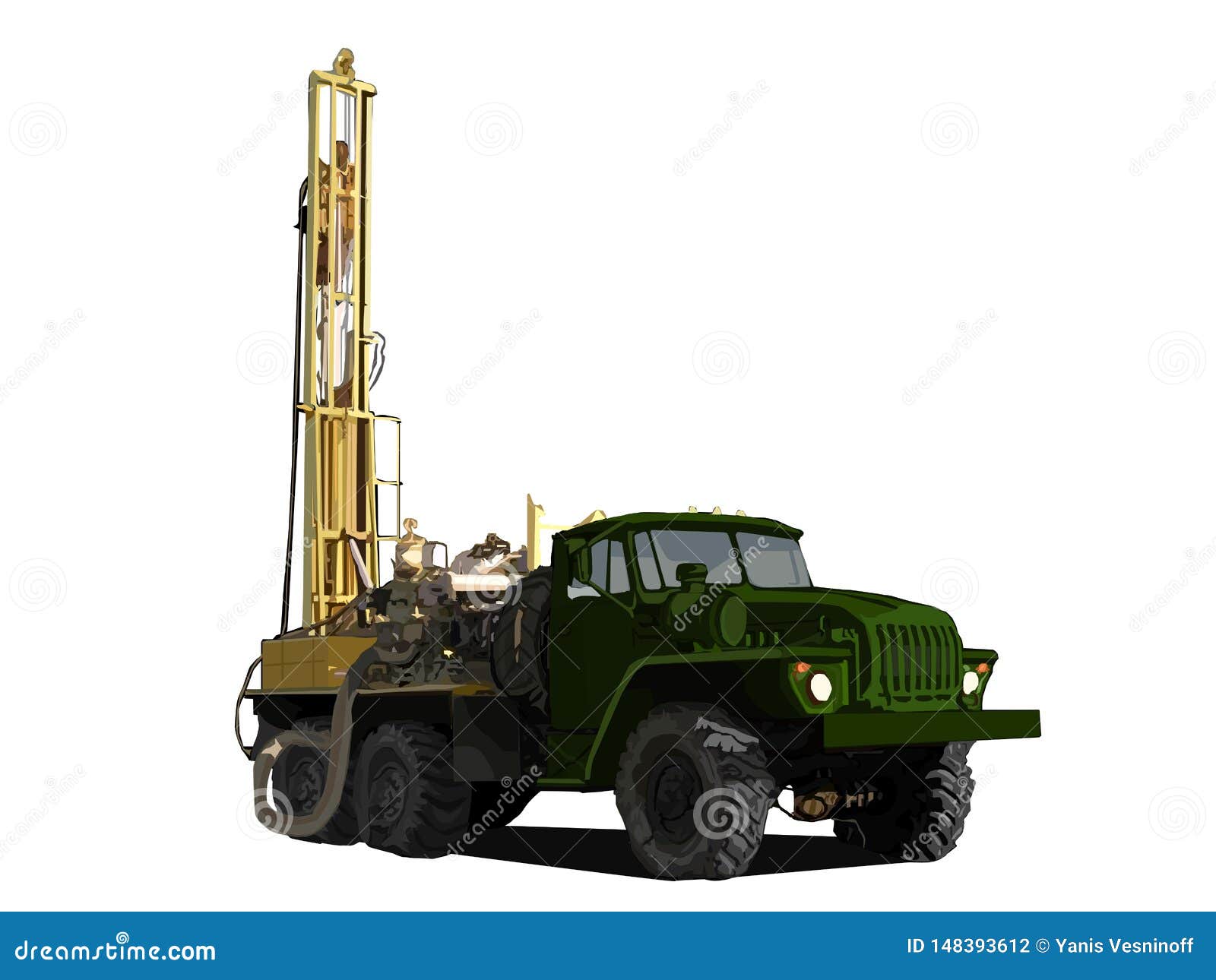 Drilling Machine, Isolated Vector Image Stock Illustration ...