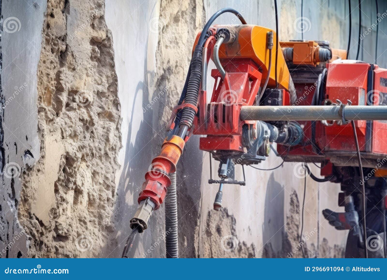 Drilling Machine Perforating a Concrete Wall Stock Photo - Image of ...