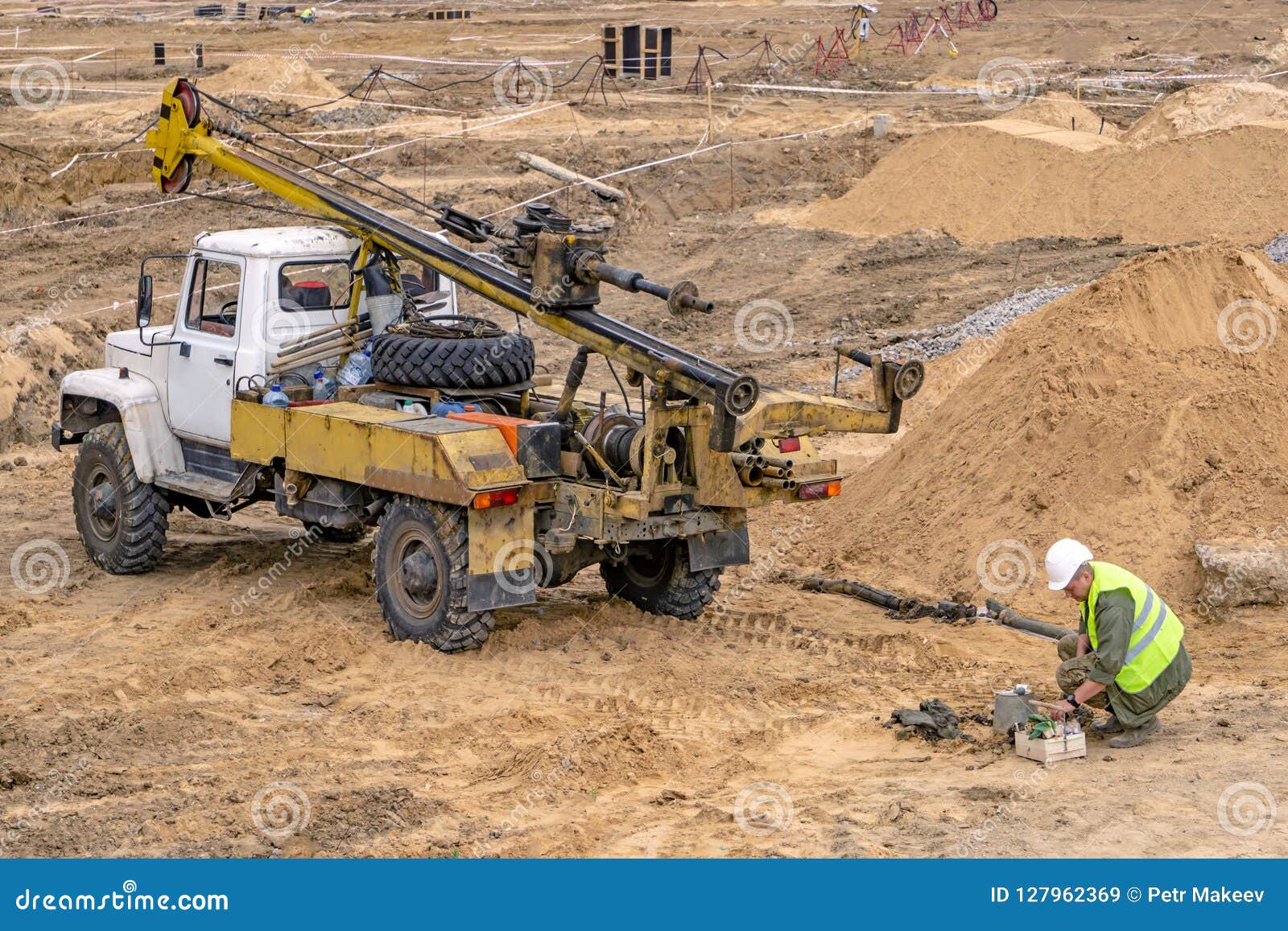 Drilling Machine at a Construction Site Editorial Stock Image - Image ...