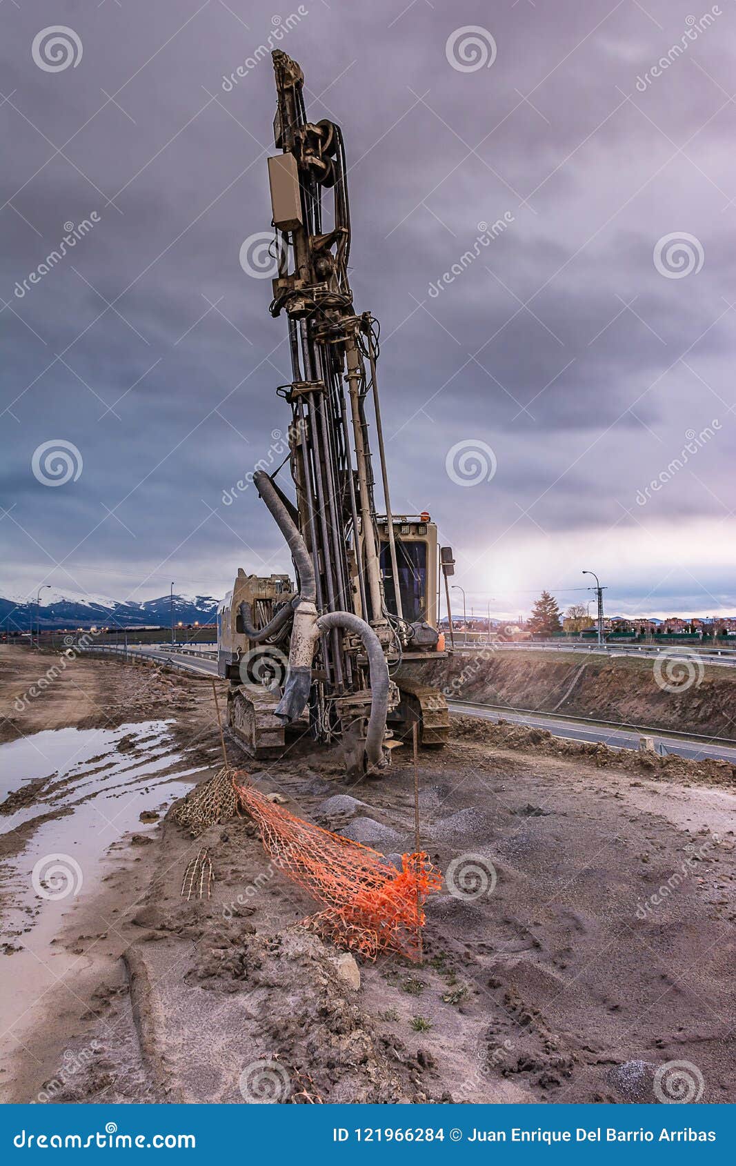 Drilling Machine Working on a Construction Site Stock Photo - Image of ...