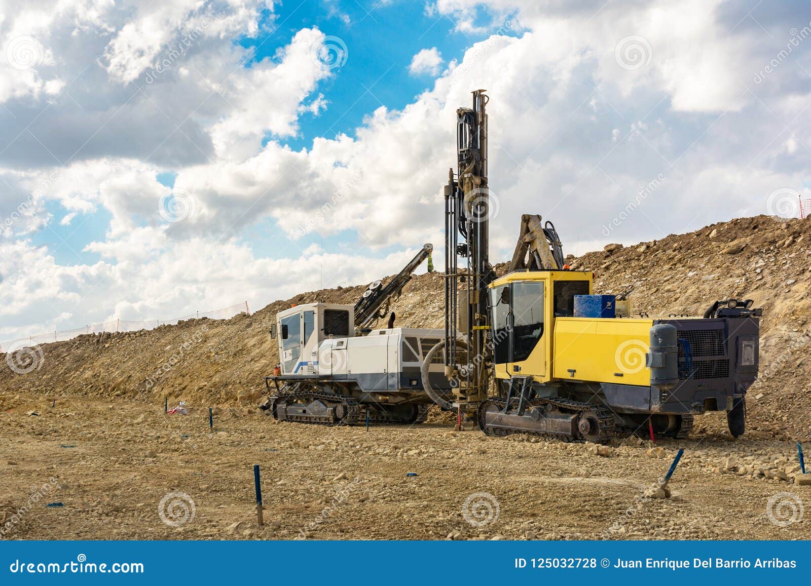 Drilling Machine Working on a Construction Site Stock Photo - Image of ...
