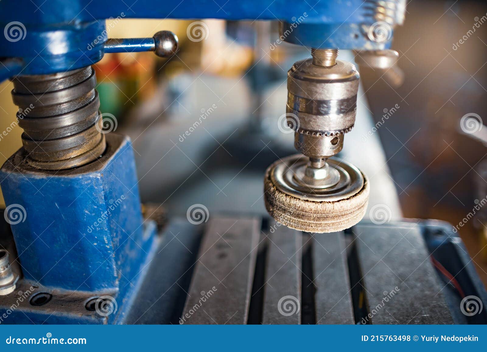 Drilling Machine at the Workplace in Workshop Stock Photo - Image of ...