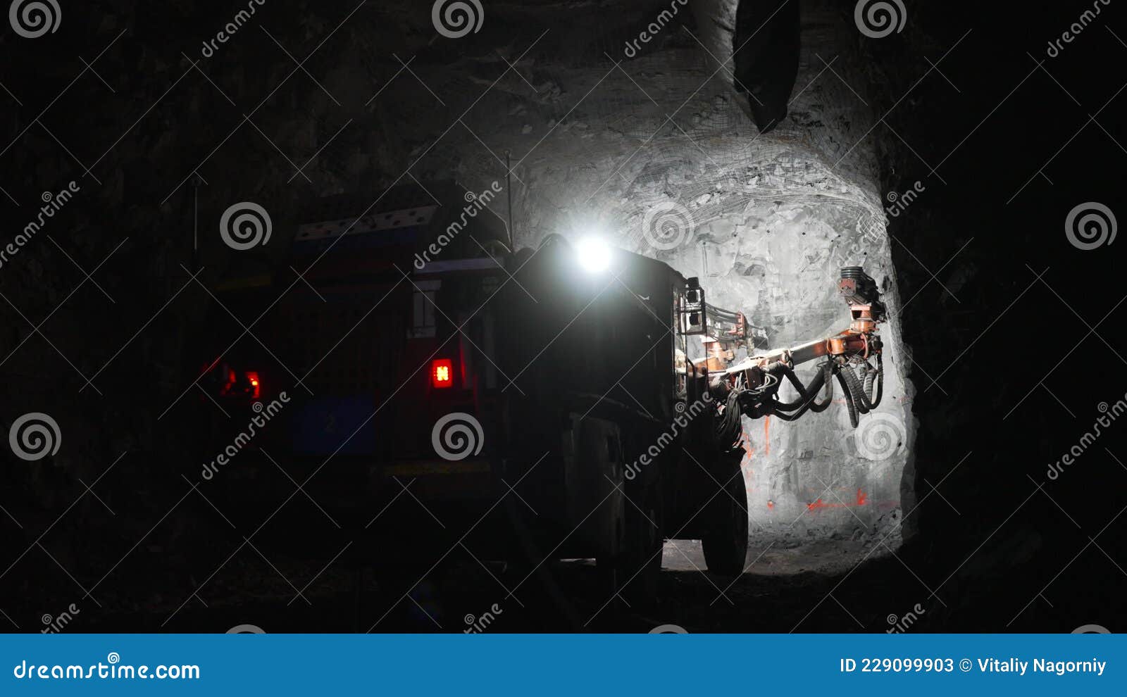 A Drilling Machine Works in an Underground Mine. Stock Video - Video of ...