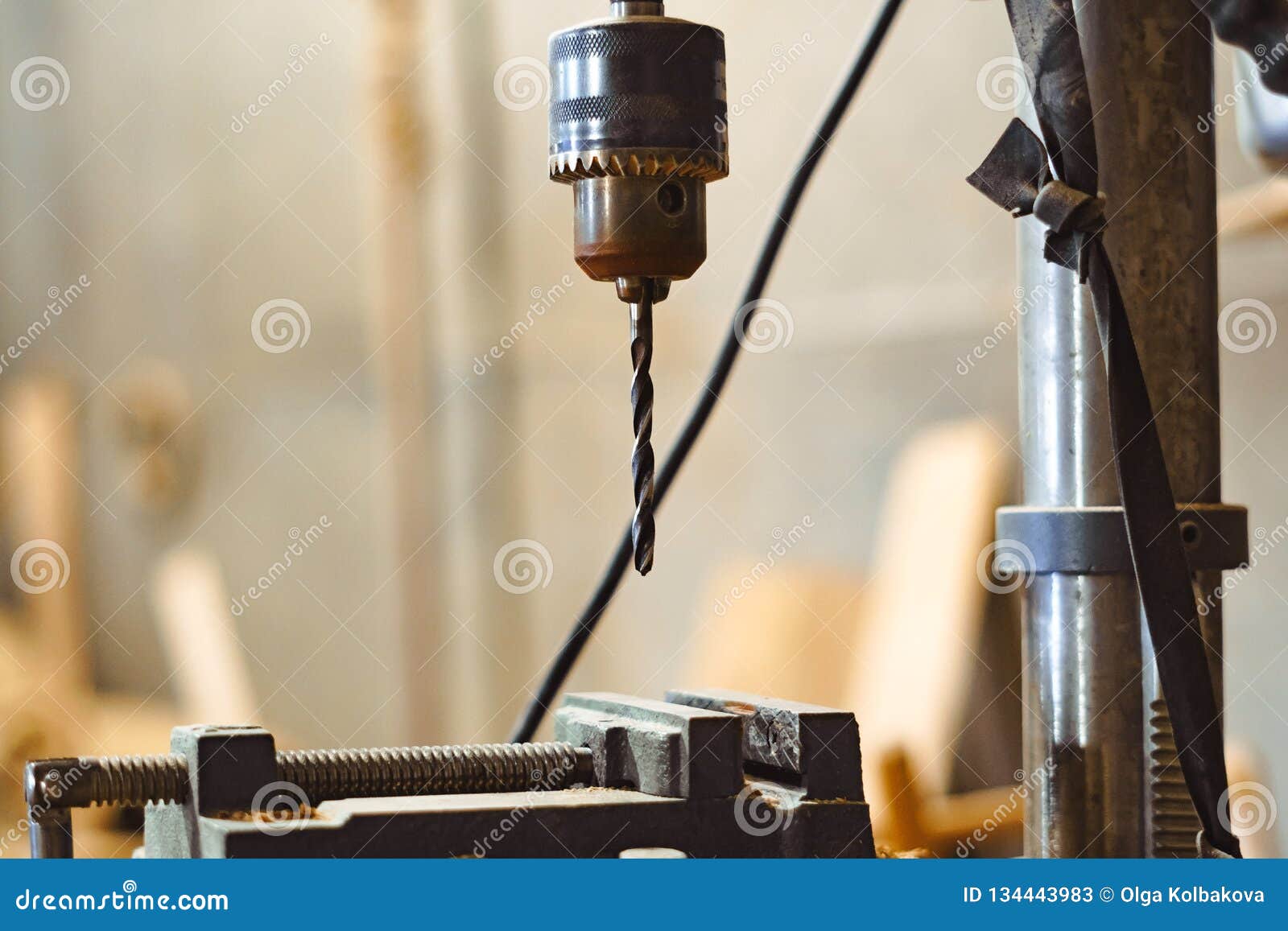 Drilling Machine in the Workshop Stock Image - Image of cutter, machine ...