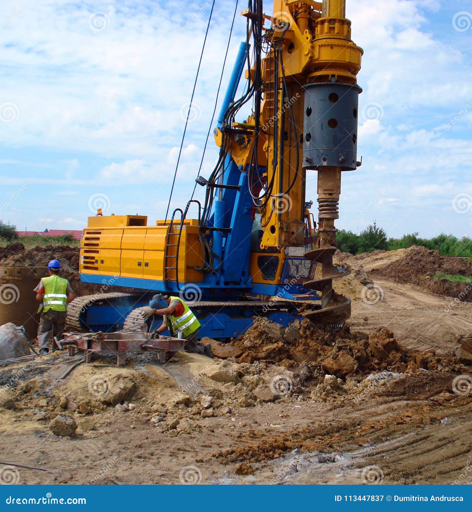 Drilling machine working stock image. Image of hydraulic - 113447837