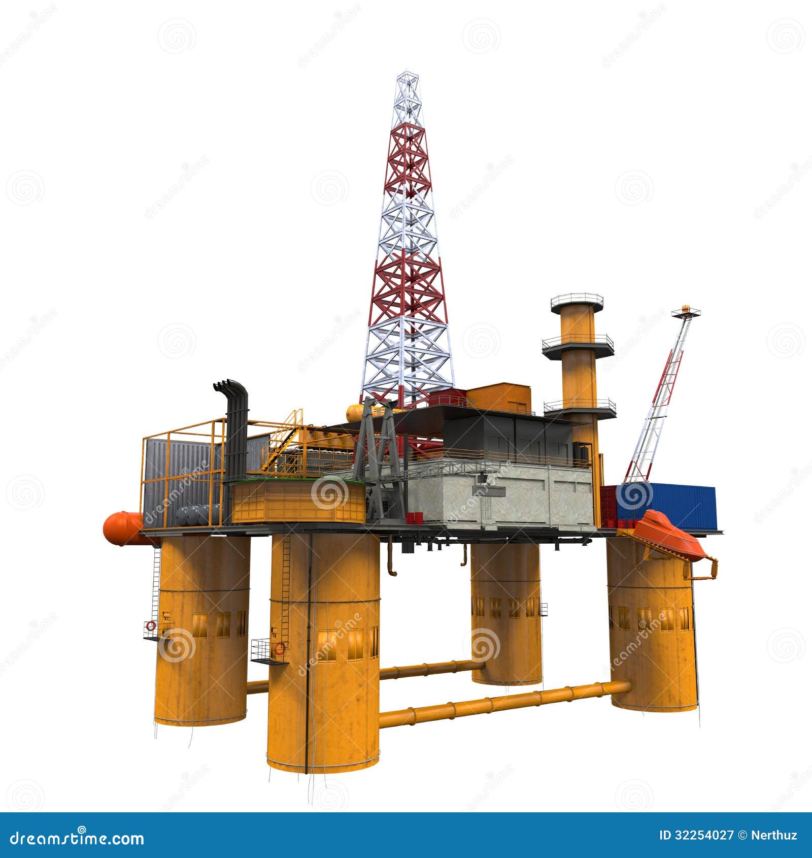 Offshore Oil And Rig Platform . Construction Of Production Process In ...