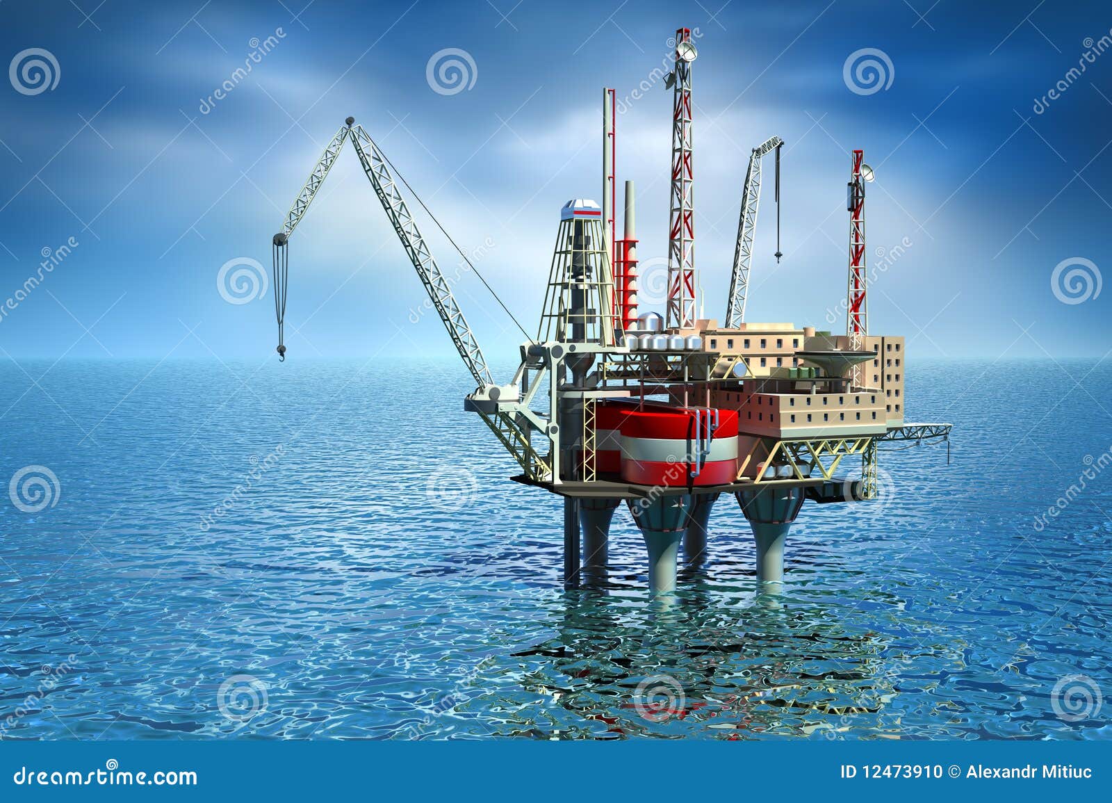Offshore Oil Rig Royalty-Free Stock Image | CartoonDealer.com #70873672