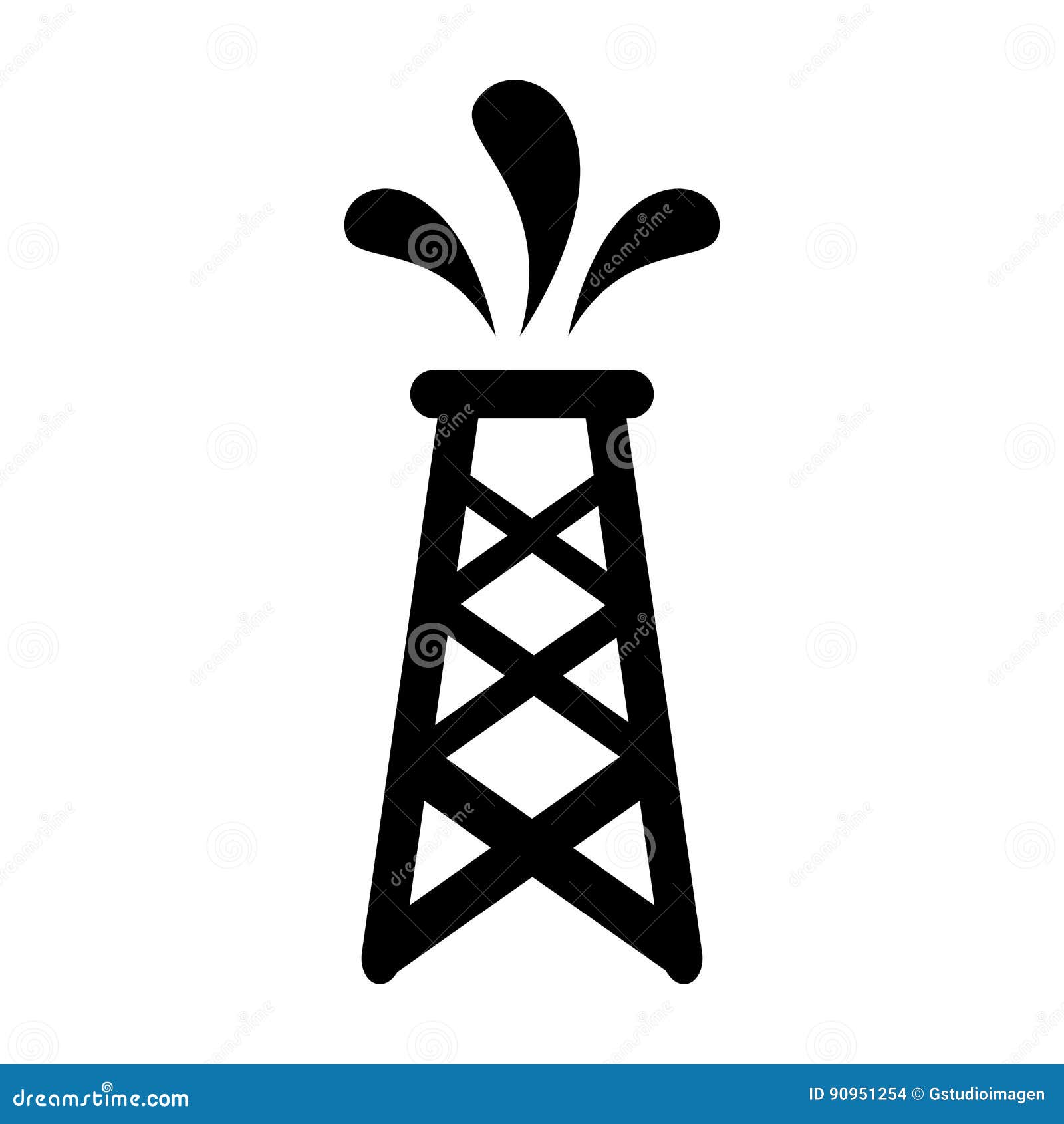 Drilling oil tower icon stock vector. Illustration of fuel - 90951254