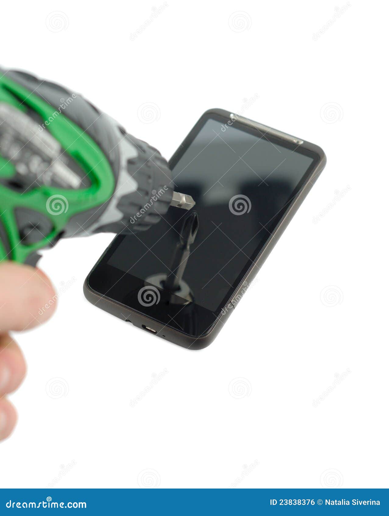Drilling the Phone stock photo. Image of handle, drill - 23838376