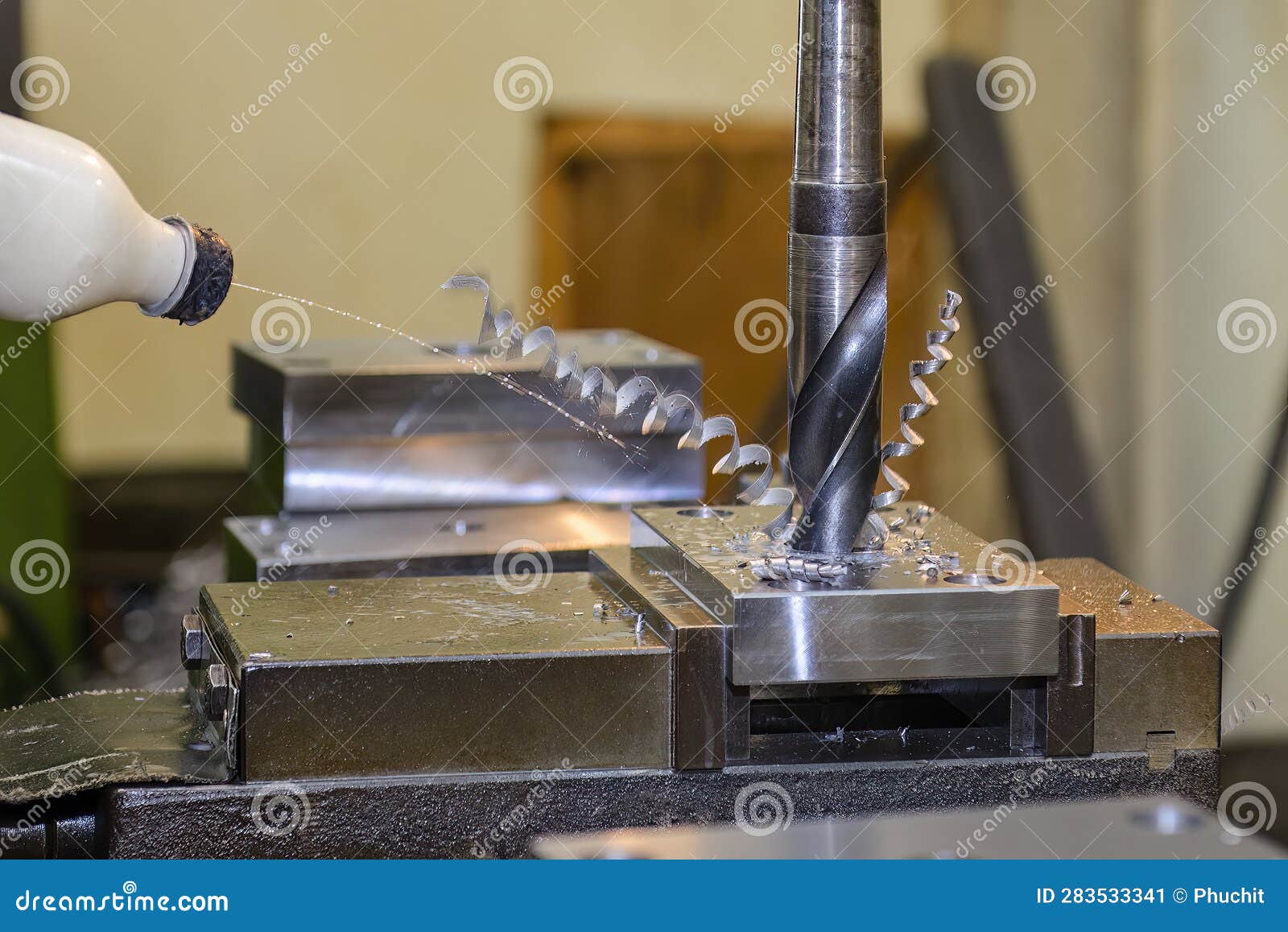 The Drilling Process on NC Milling Machine with Liquid Coolant Manual ...