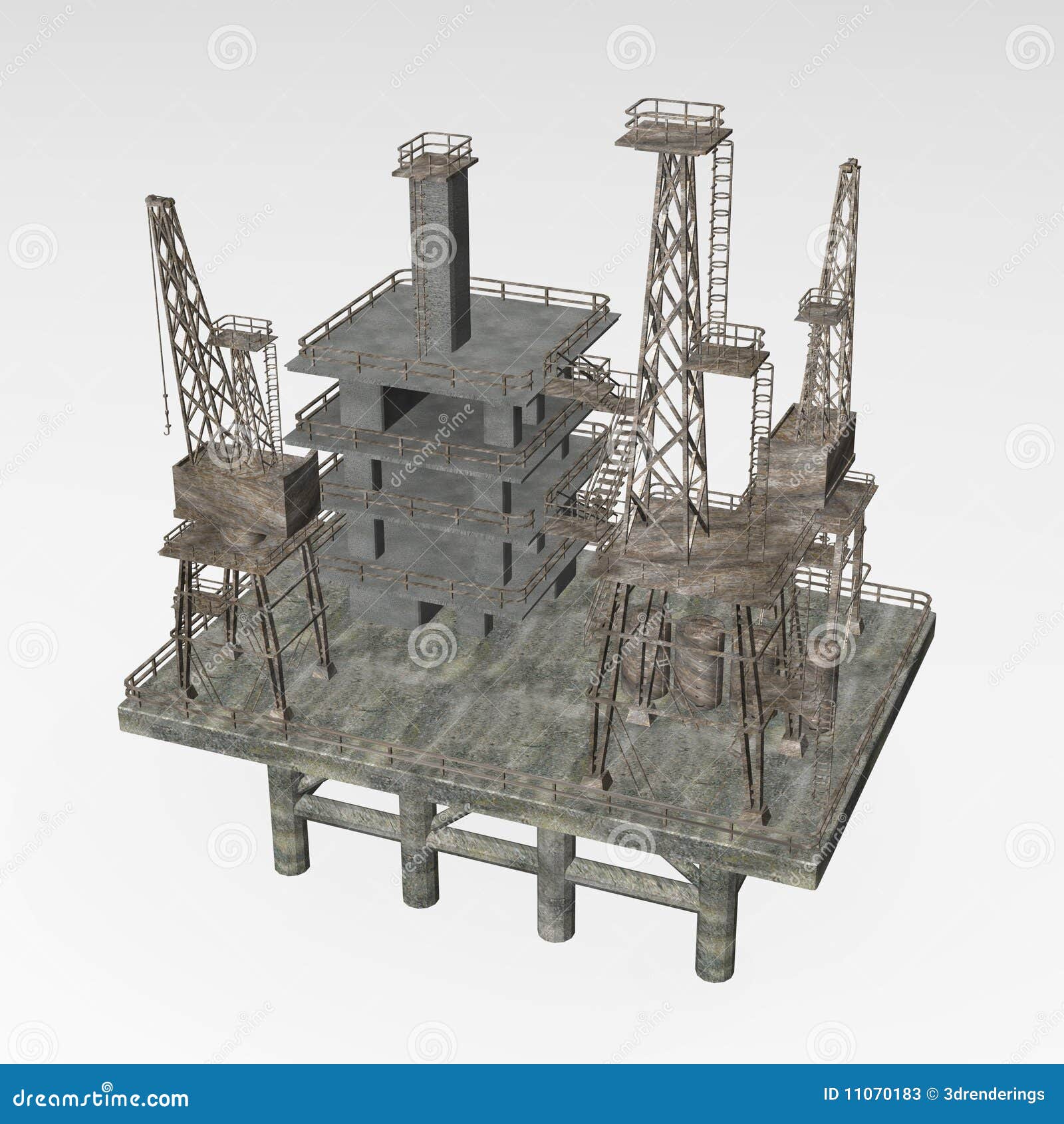 Drilling rig stock illustration. Illustration of render - 11070183