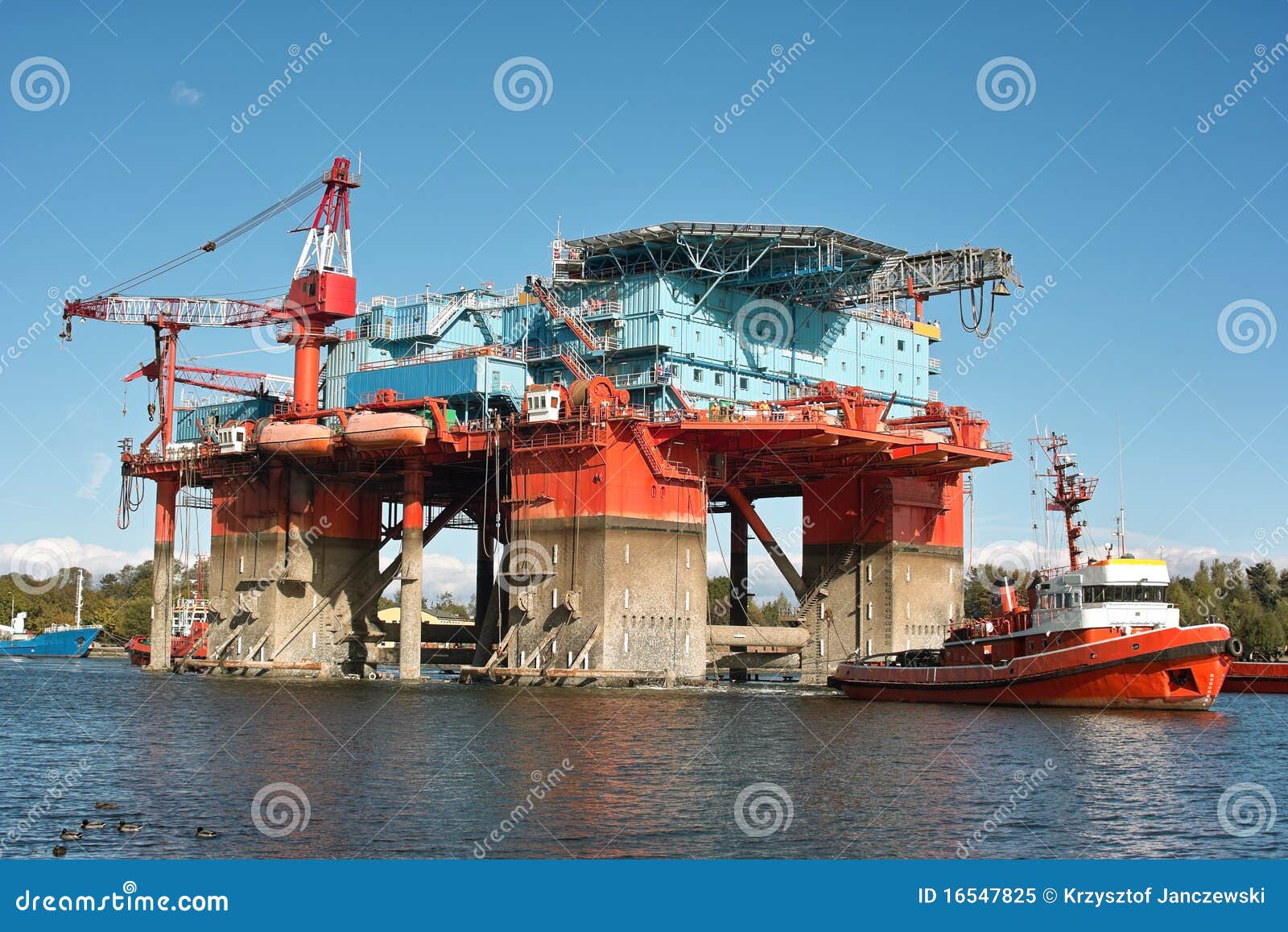 Drilling rig. stock image. Image of dock, river, gdansk - 16547825