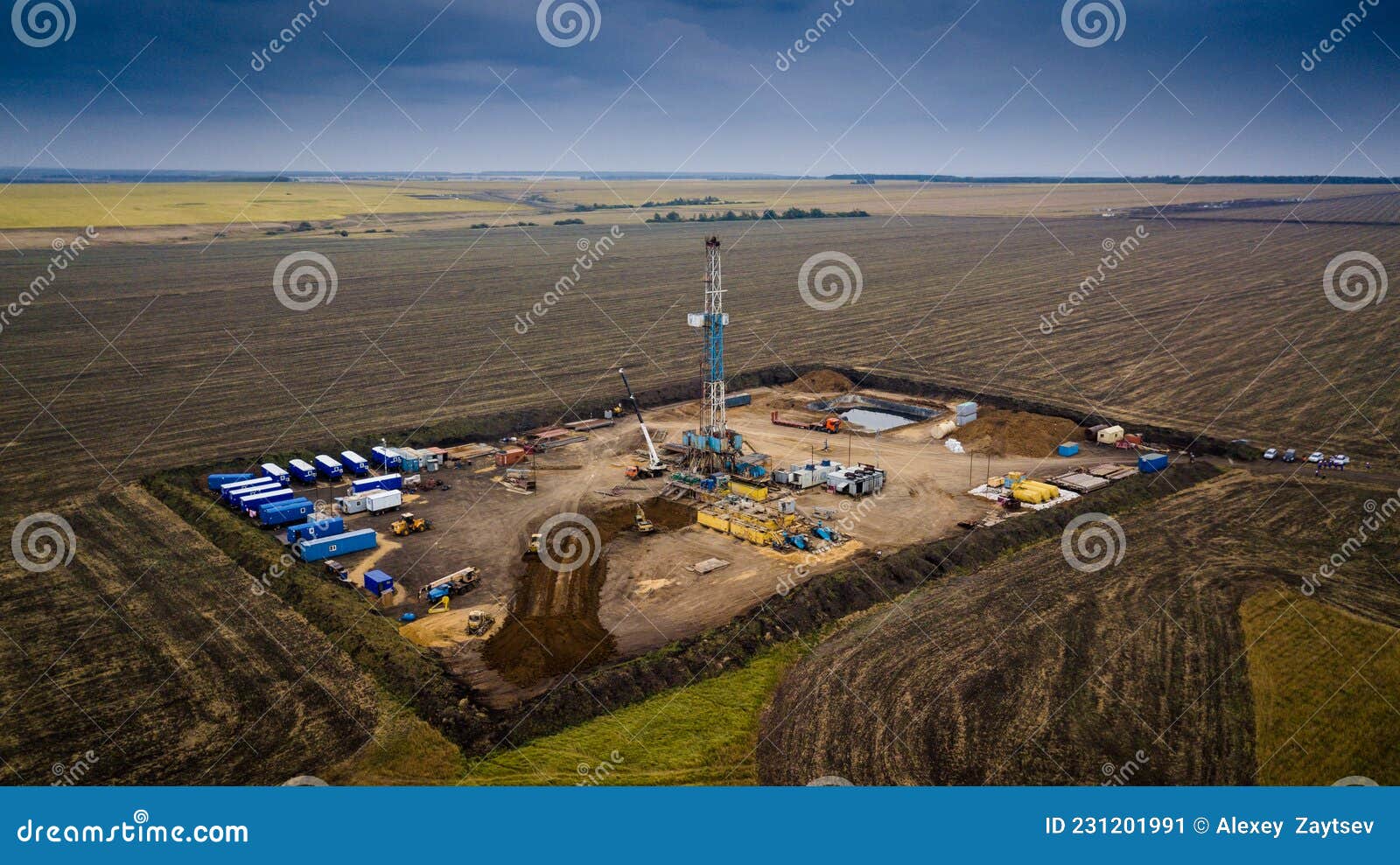 Drilling Rig. Aerial View from Above Stock Image - Image of plant ...