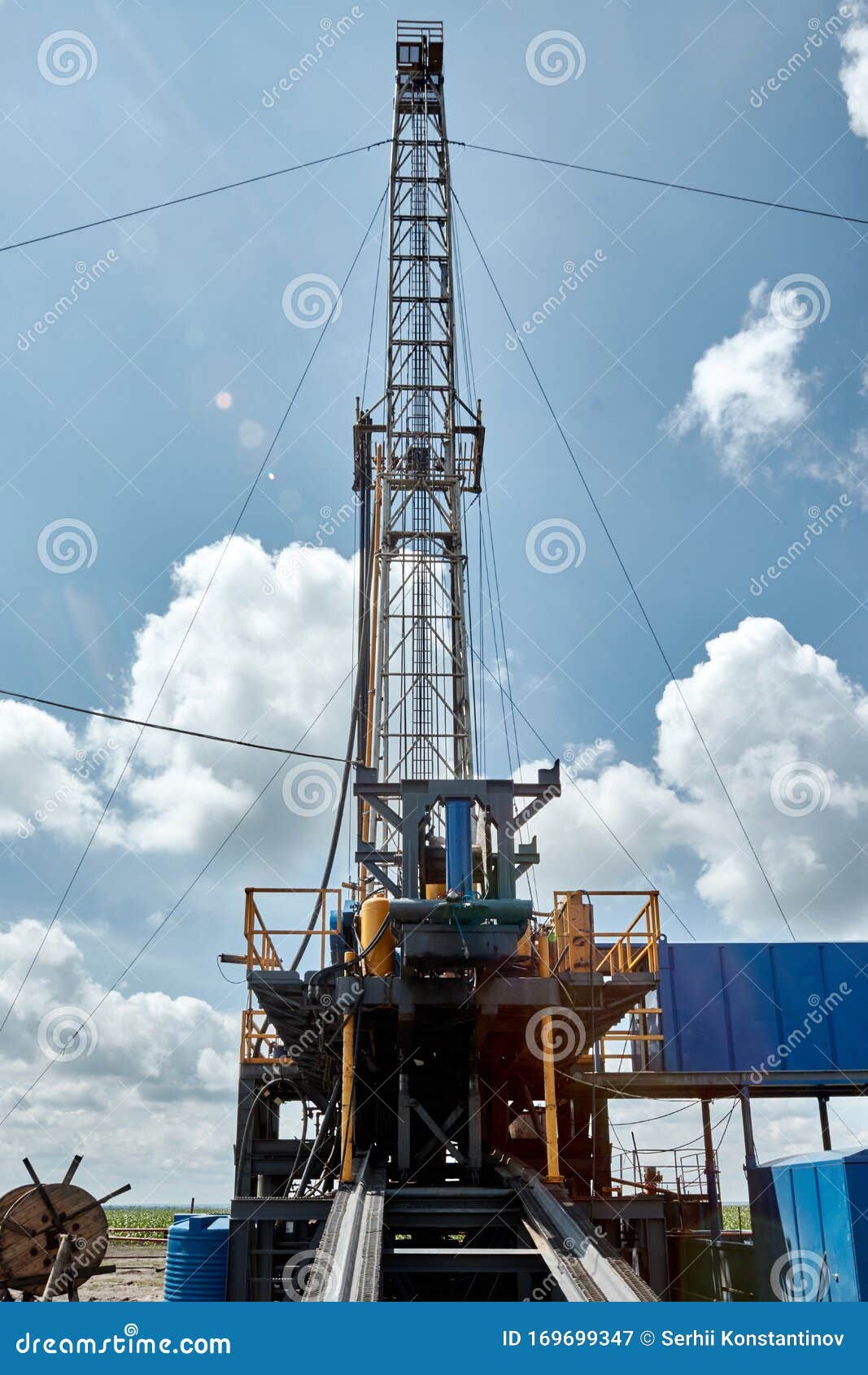 Drilling Rig Against the Blue Sky Stock Image - Image of onshore ...