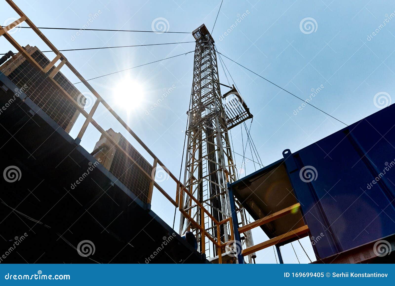 Drilling Rig Against the Blue Sky Stock Image - Image of petrochemical ...