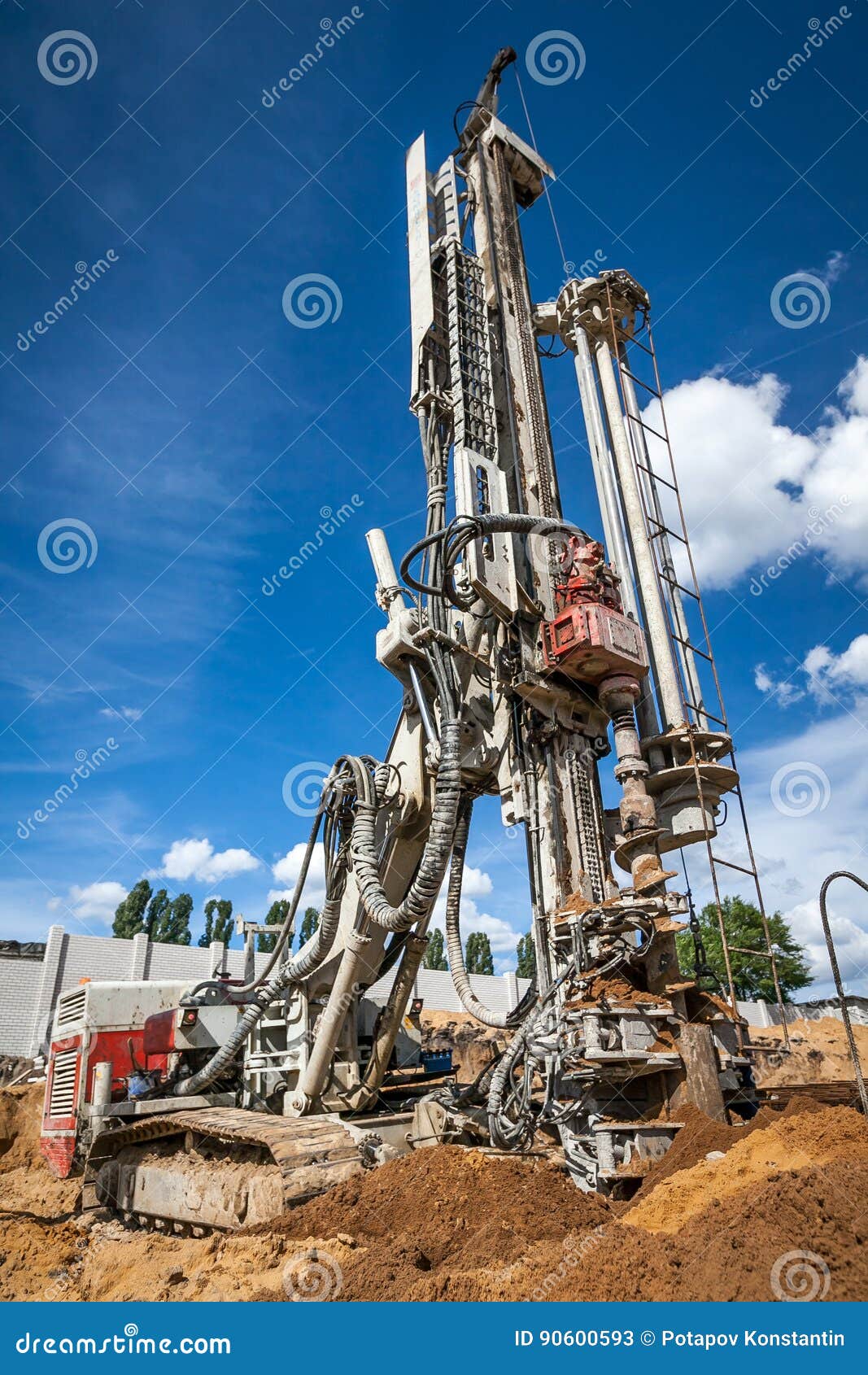 Drilling Rig at the Construction Site Stock Image - Image of auger ...