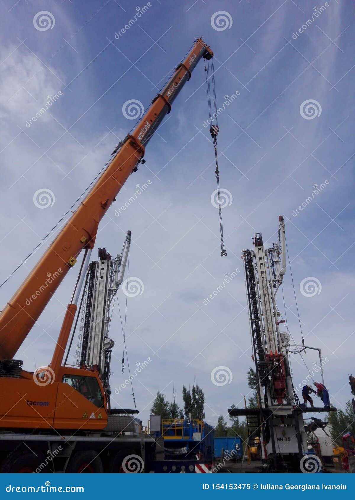 Drilling Rig and Crane Machine Editorial Image - Image of drilling ...
