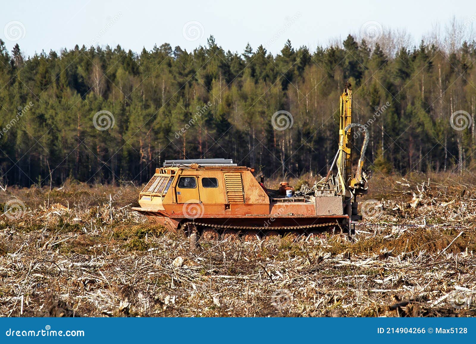 Drilling Rig on Crawler Track Stock Photo - Image of jumbo, large ...