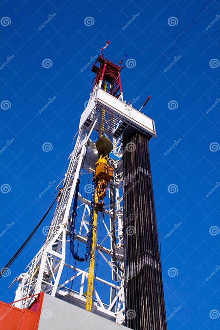 Drilling Rig Derrick with Pipe Stock Photo - Image of vertical, natural ...