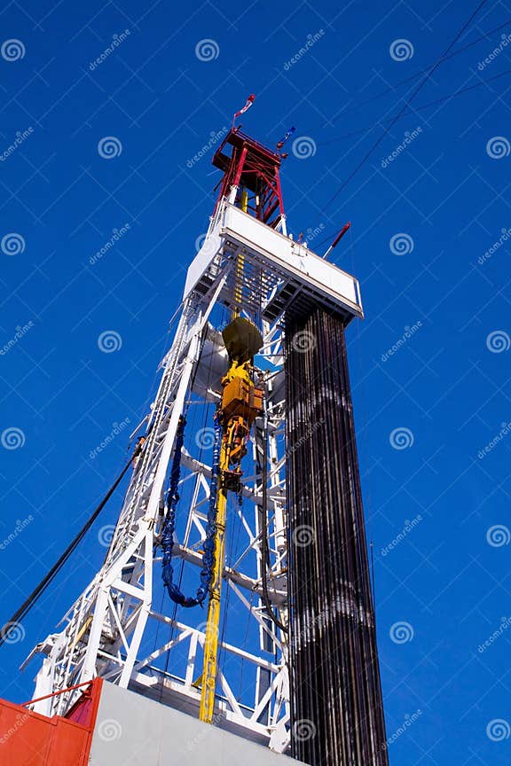 Drilling Rig Derrick with Pipe Stock Photo - Image of vertical, natural ...