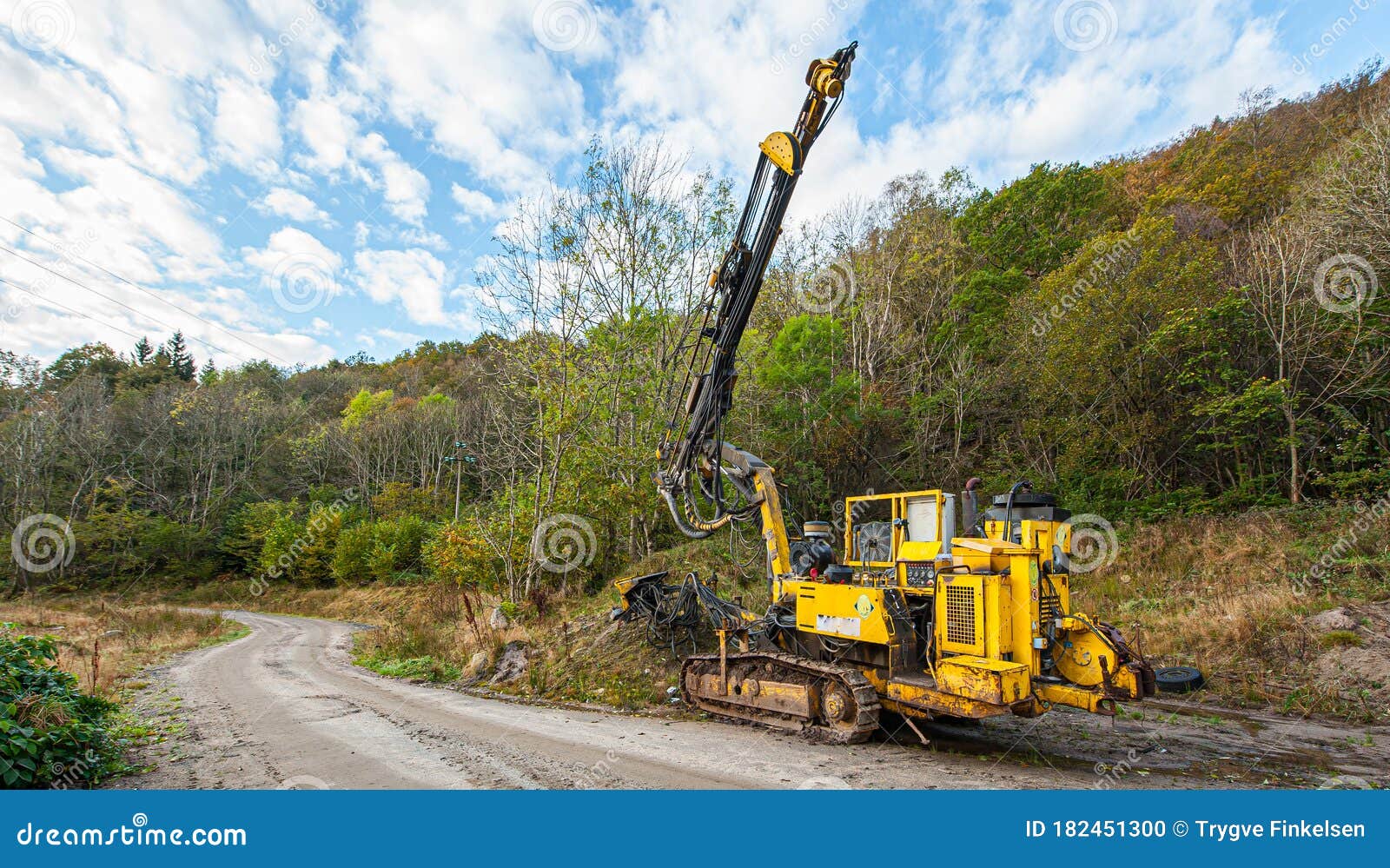 A Drilling Rig by a Dirt Road Stock Photo - Image of environment ...
