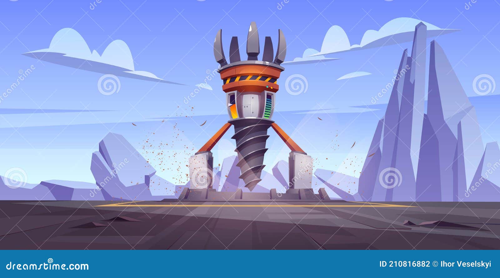 Drilling Rig, Drill Ship for Exploration, Mining Stock Vector ...