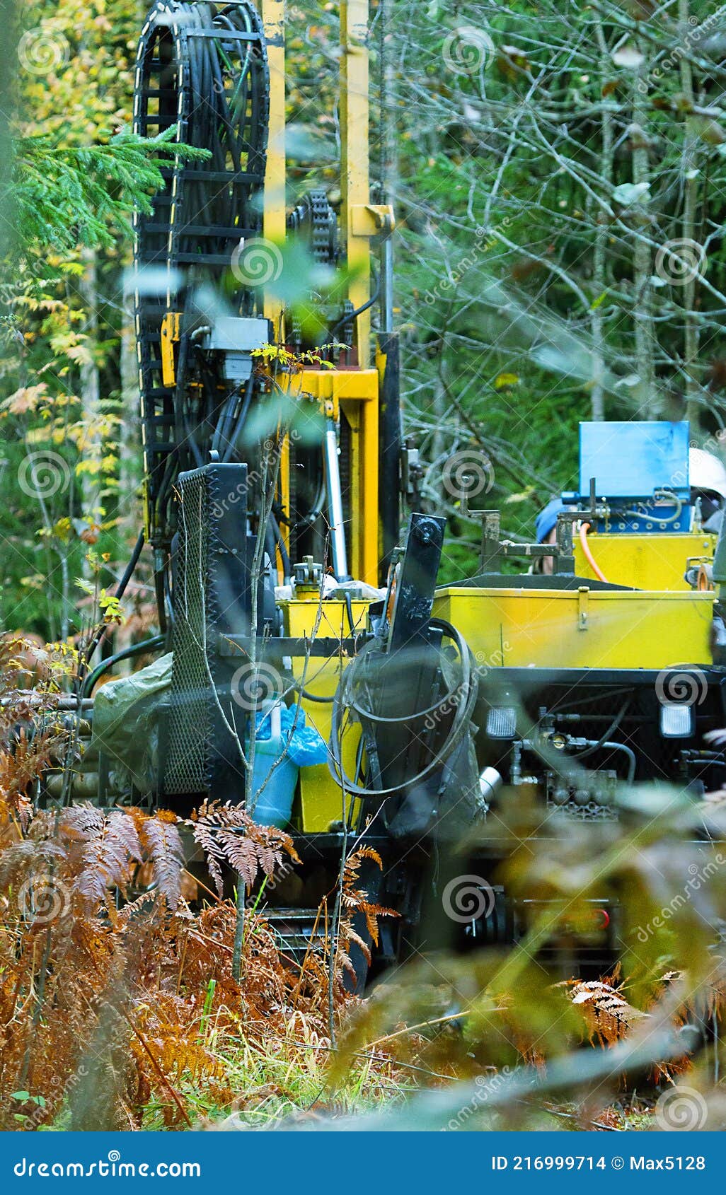 Drilling Rig Drills Soil in Forest Conditions Stock Photo - Image of ...