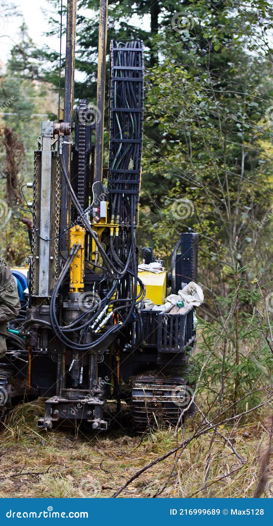 Drilling Rig Drills Soil in Forest Conditions Stock Image - Image of ...