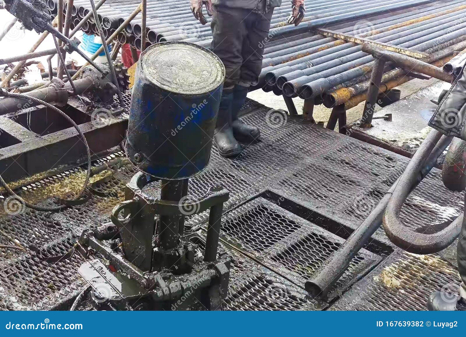 Drilling Rig, Equipment at Site of Oil Drilling Stock Photo - Image of ...