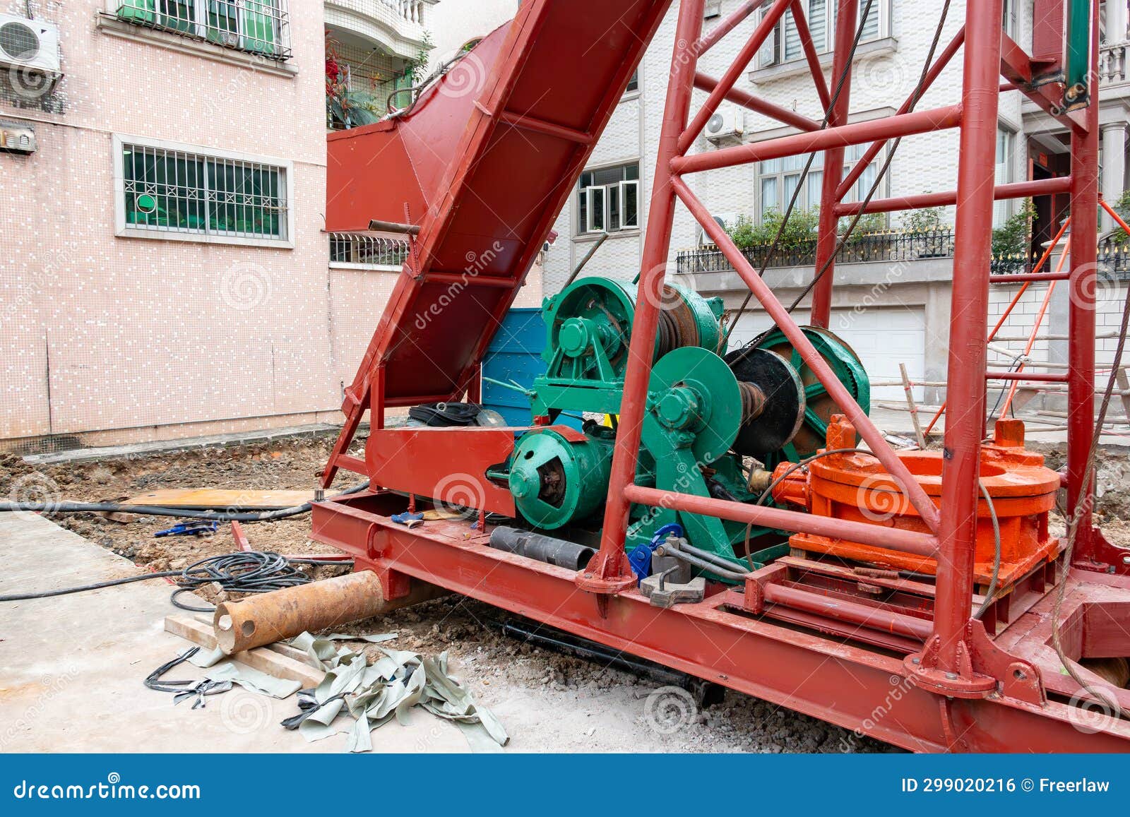 Drilling Rig for Foundation Digging at Horizontal Composition Stock ...
